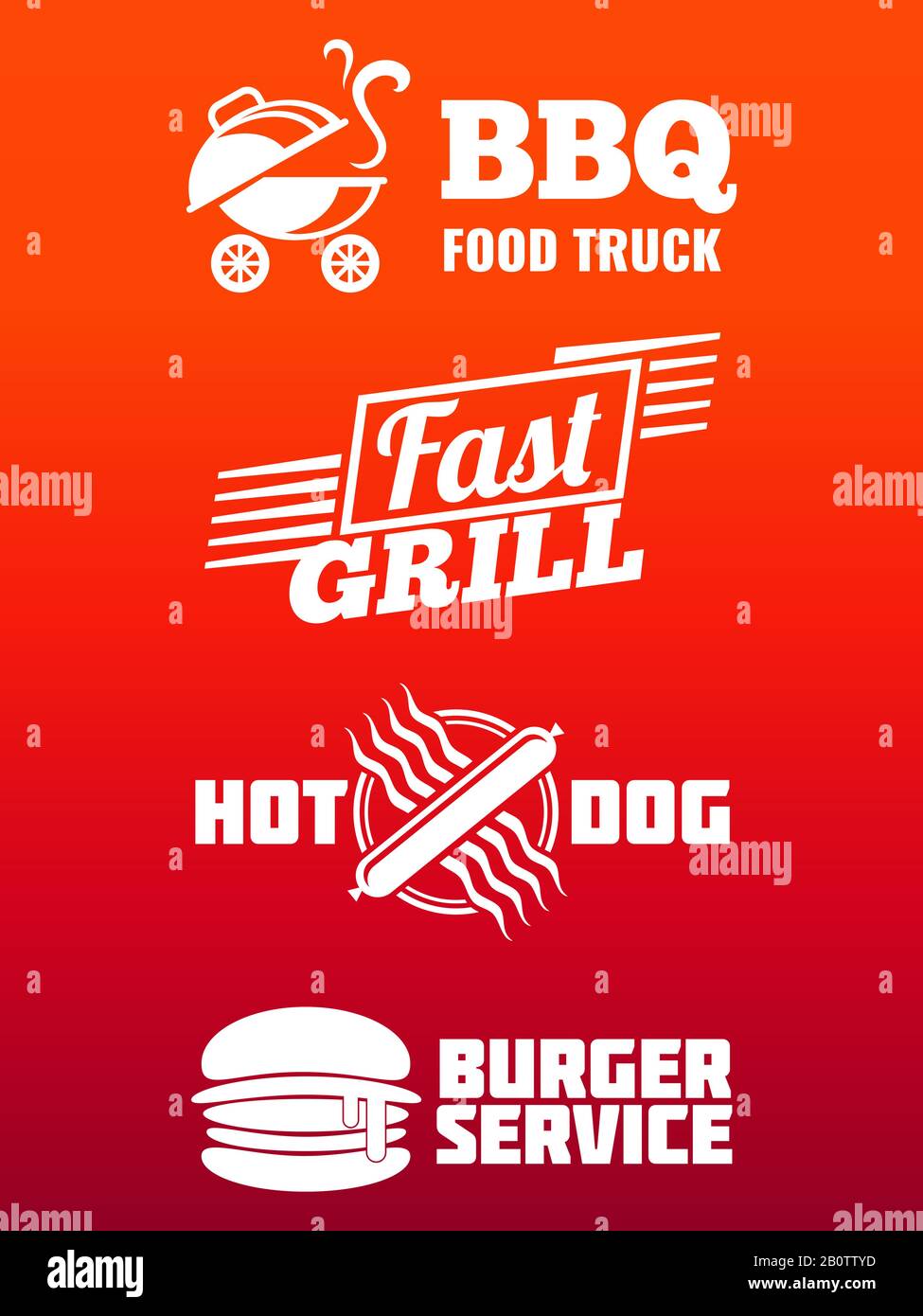 Fast food labels collection - bbq, fast food and burger banner design ...
