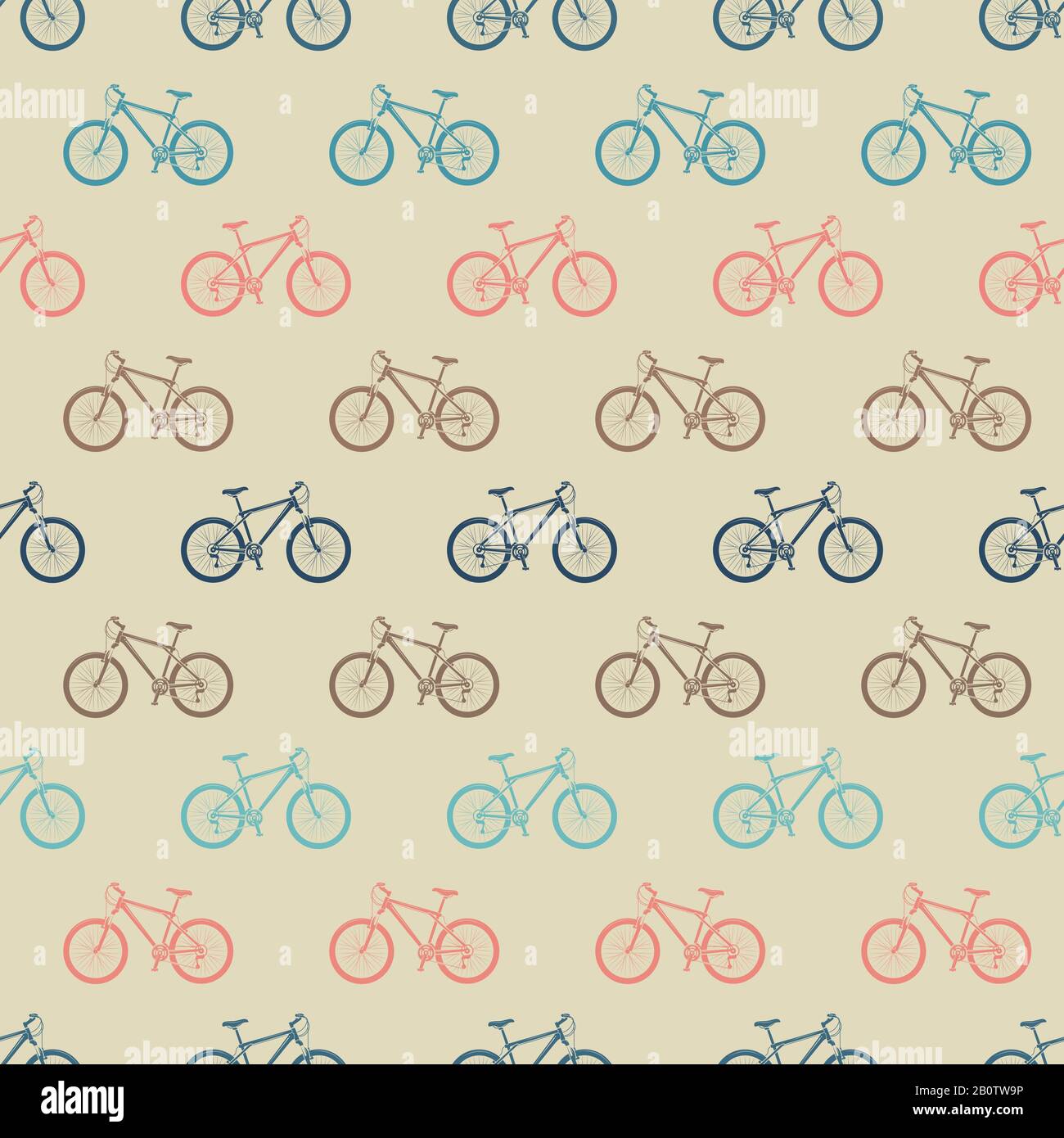 Vintage colorful bicycle seamless pattern. Background pattern ...
