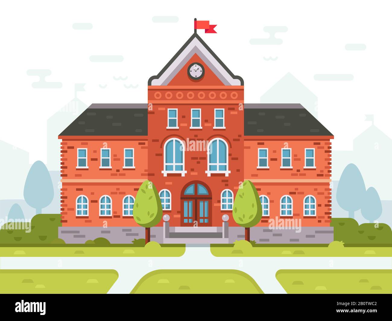 University building cartoon hi-res stock photography and images - Alamy