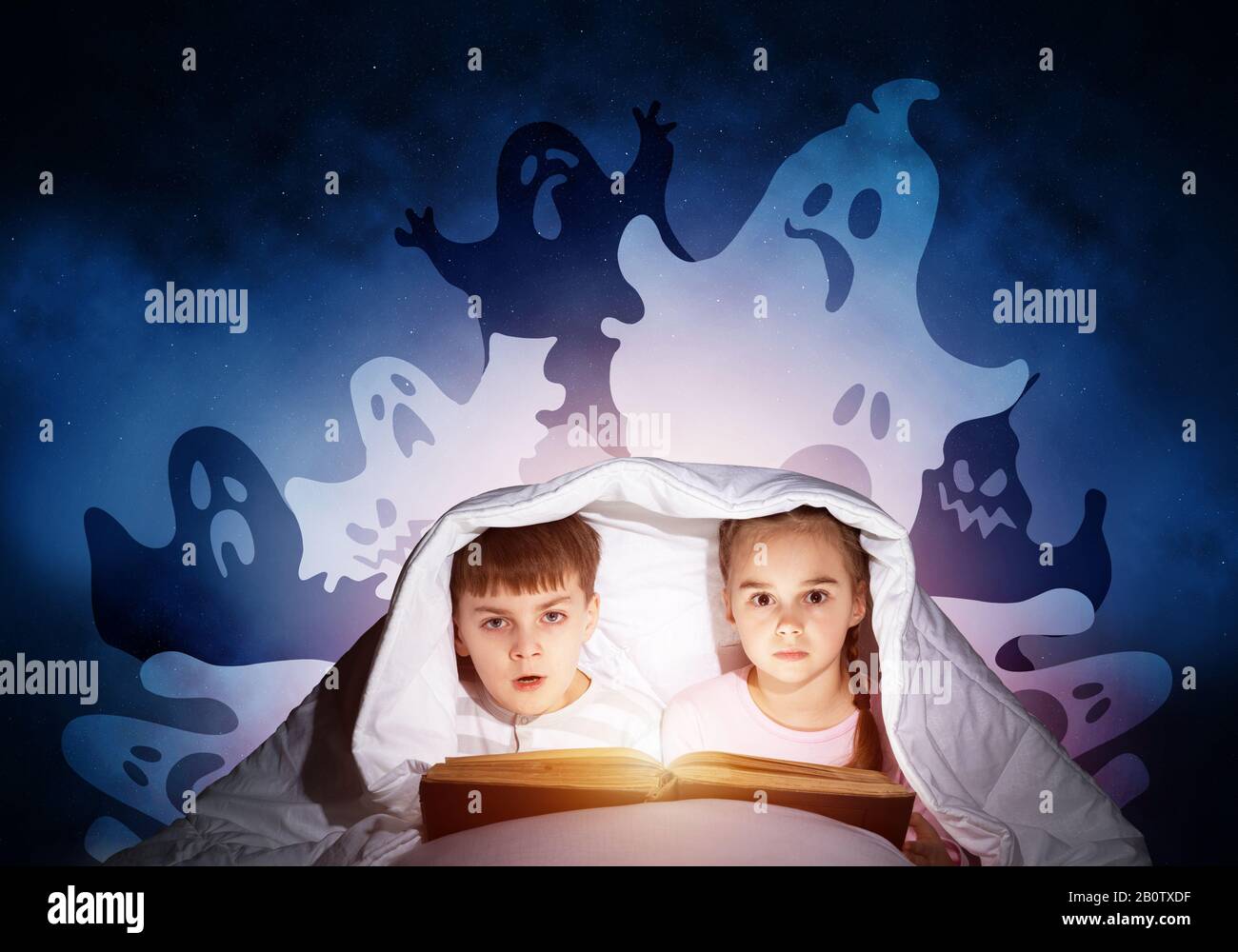 Scared boy bed hi-res stock photography and images - Alamy