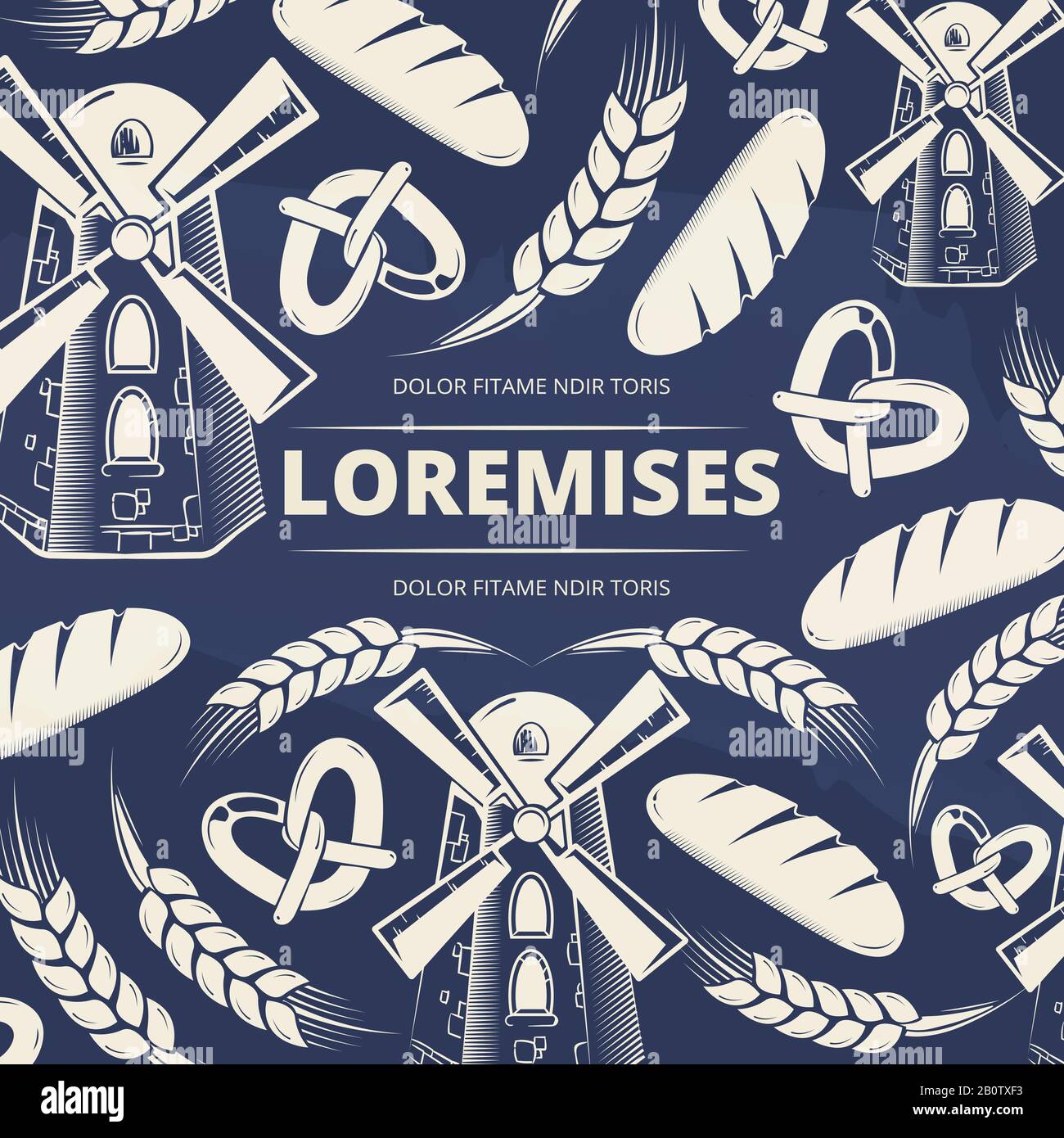 Bread bakery background french Stock Vector Images - Alamy