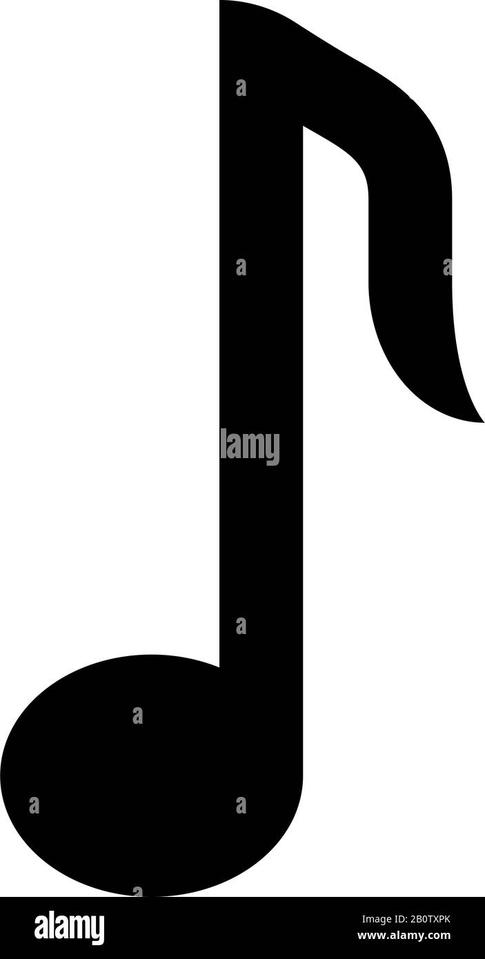 Eighth note icon black color vector illustration flat style simple ...