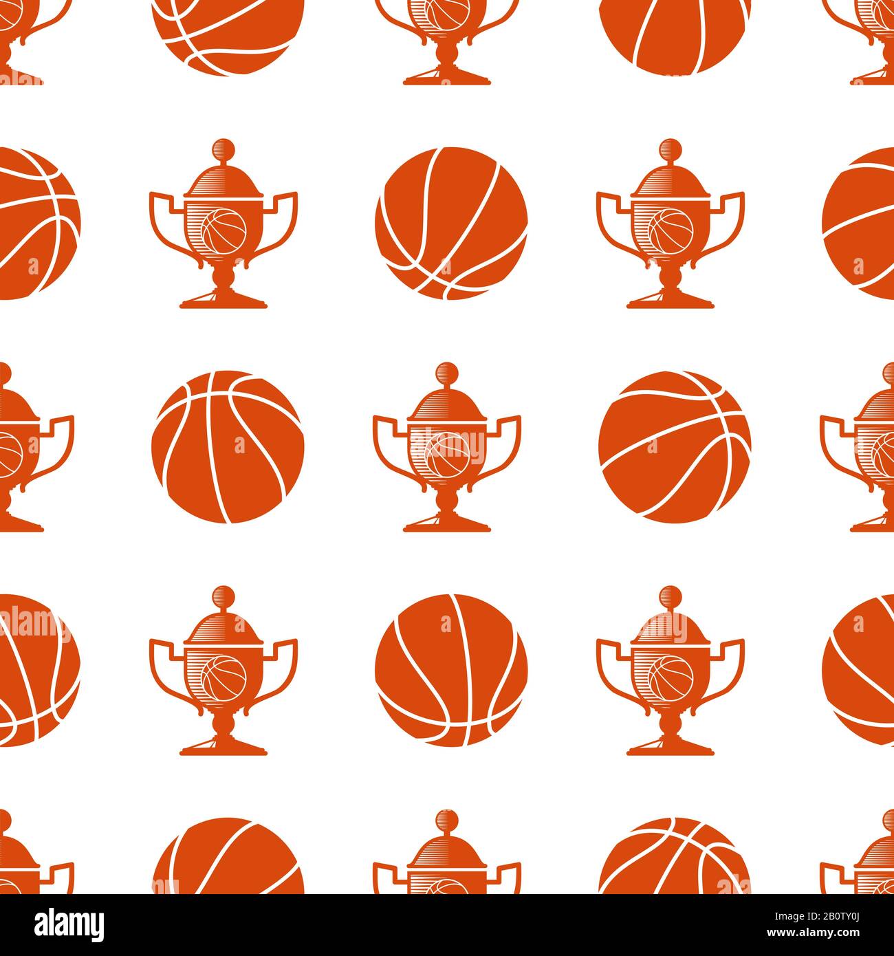 Sport seamless pattern with basketball ball and trophy. Sport pattern ...