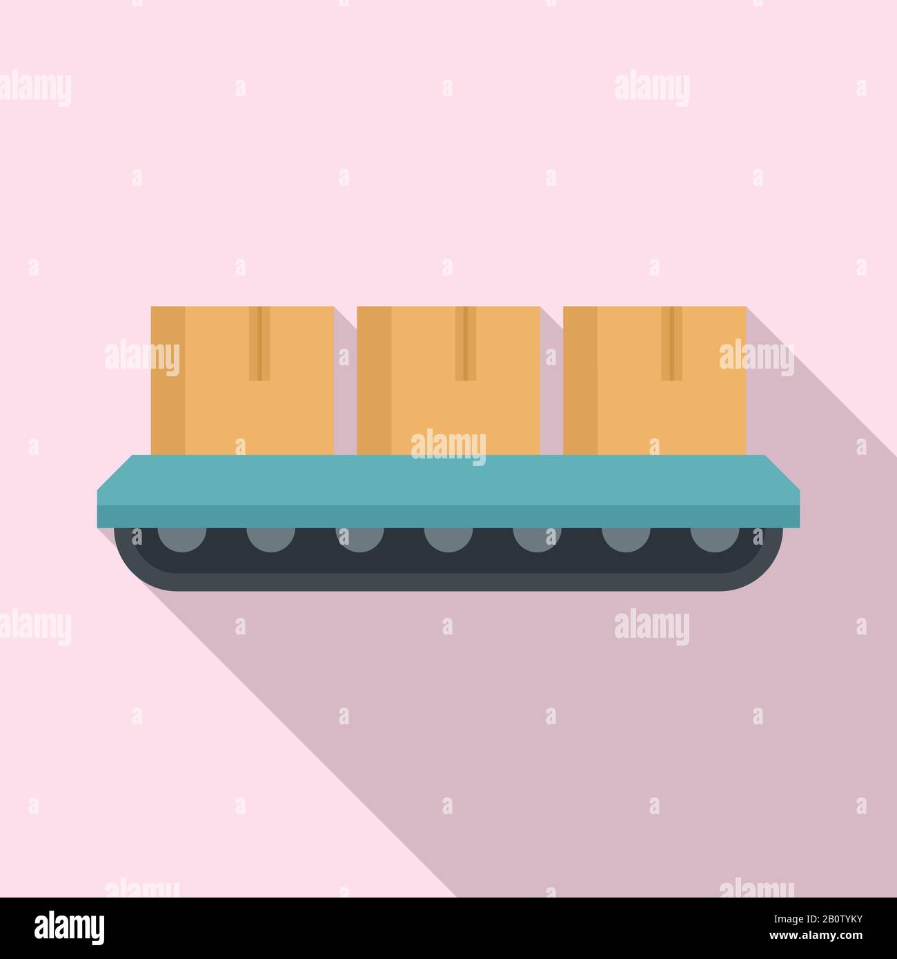 Warehouse parcel line icon. Flat illustration of warehouse parcel line ...