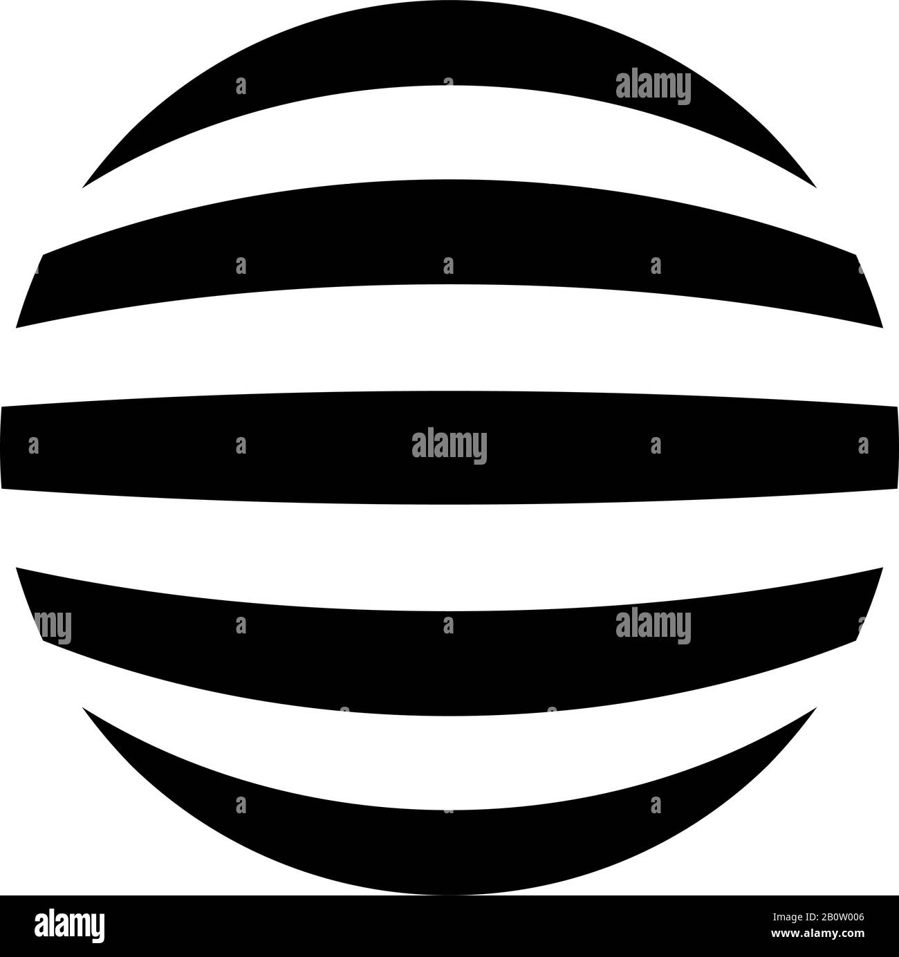 Striped sphere Concept globe Abstract ball icon black color vector ...