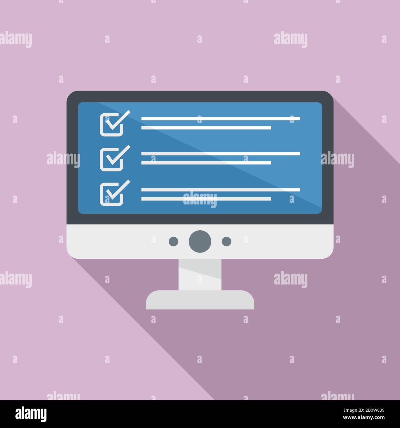 Inventory computer monitor icon. Flat illustration of inventory ...