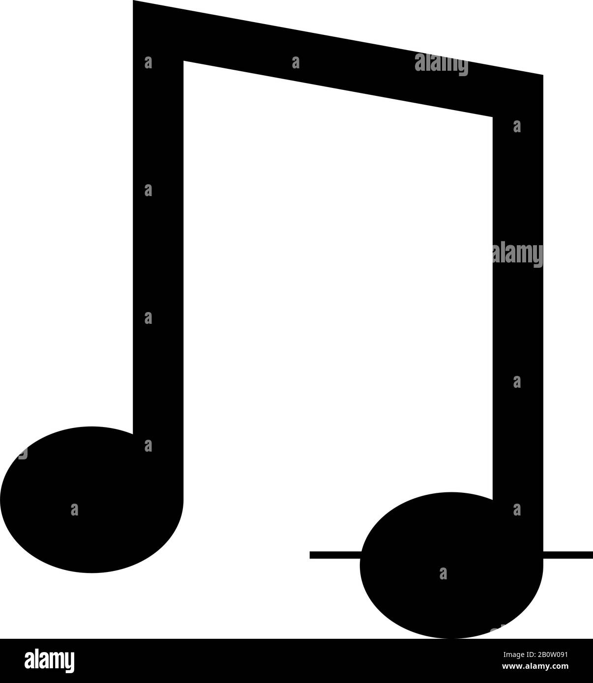 Eighth notes icon black color vector illustration flat style simple ...