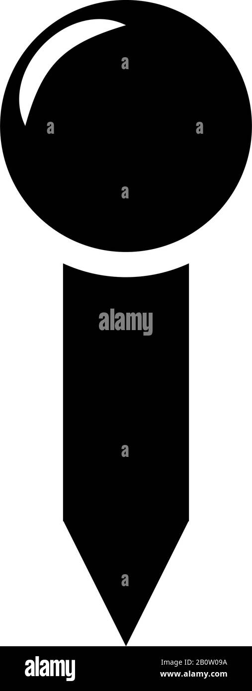 Push pin marker Map pointer Pushpin Thumbtack Secretary accessories Office icon black color ...