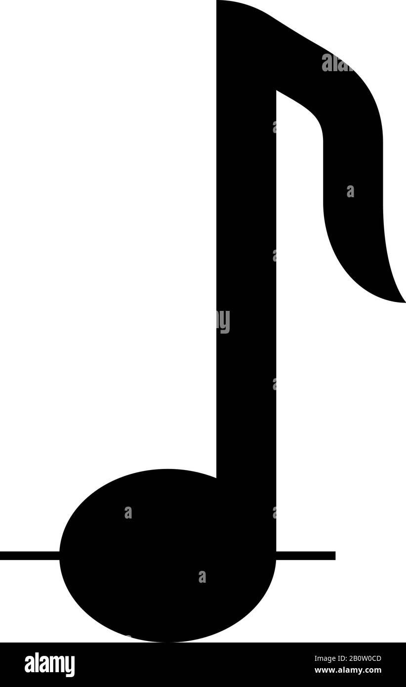 Note to the eighth icon black color vector illustration flat style ...