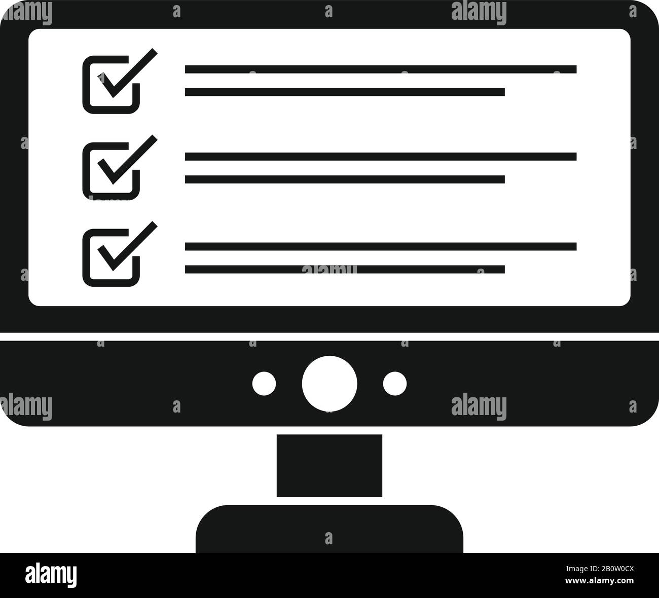 Inventory computer monitor icon. Simple illustration of inventory ...
