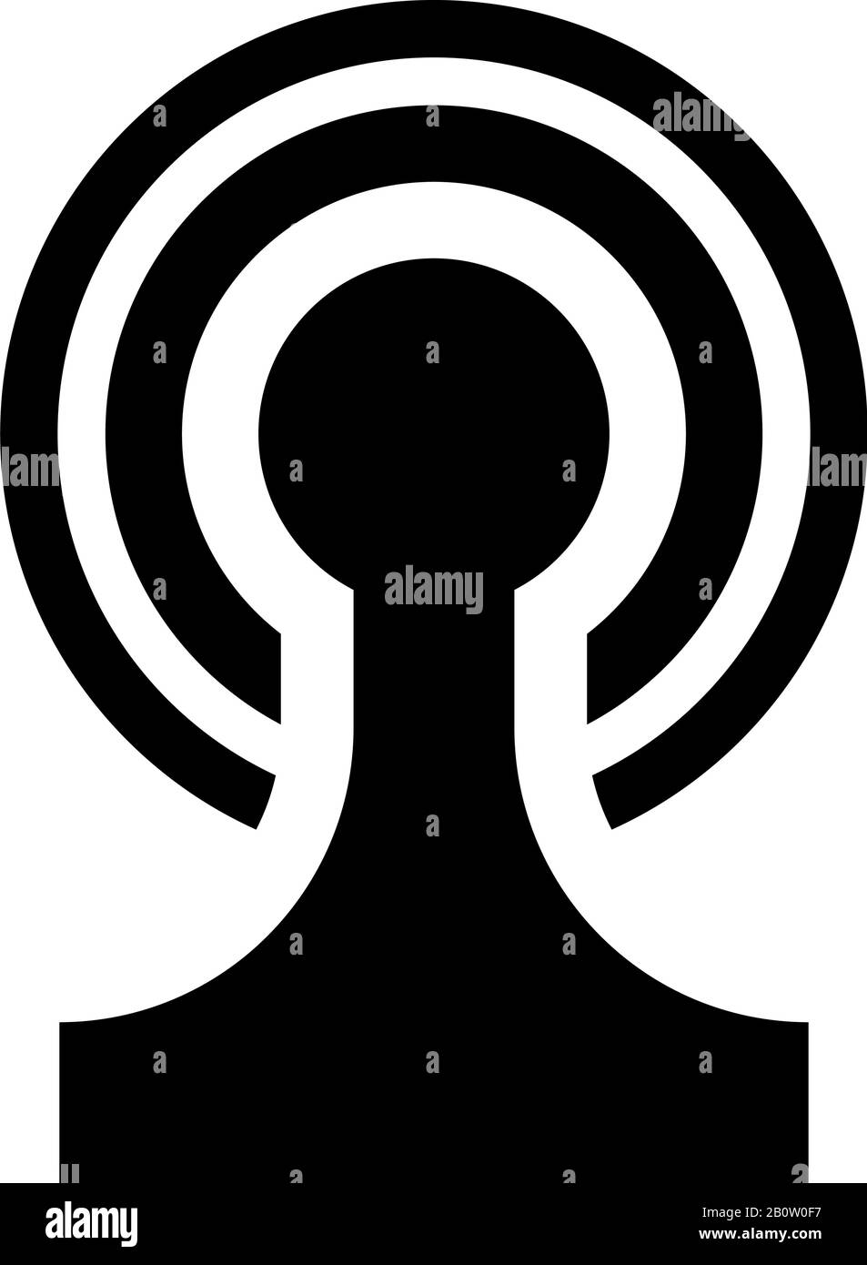Broadcasting Wireless device Radio wave icon black color vector ...