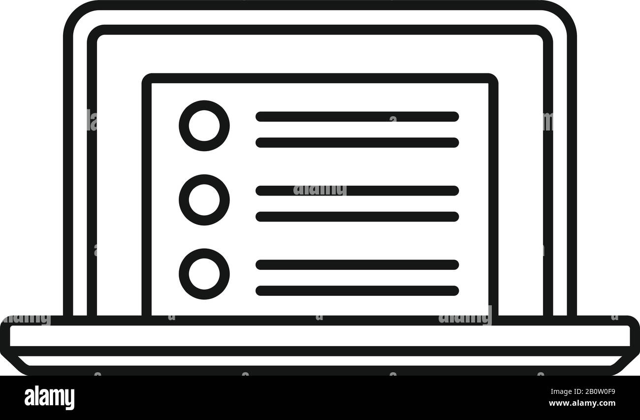 Laptop inventory list icon. Outline laptop inventory list vector icon ... Laptop inventory list icon. Outline laptop inventory list vector icon ...