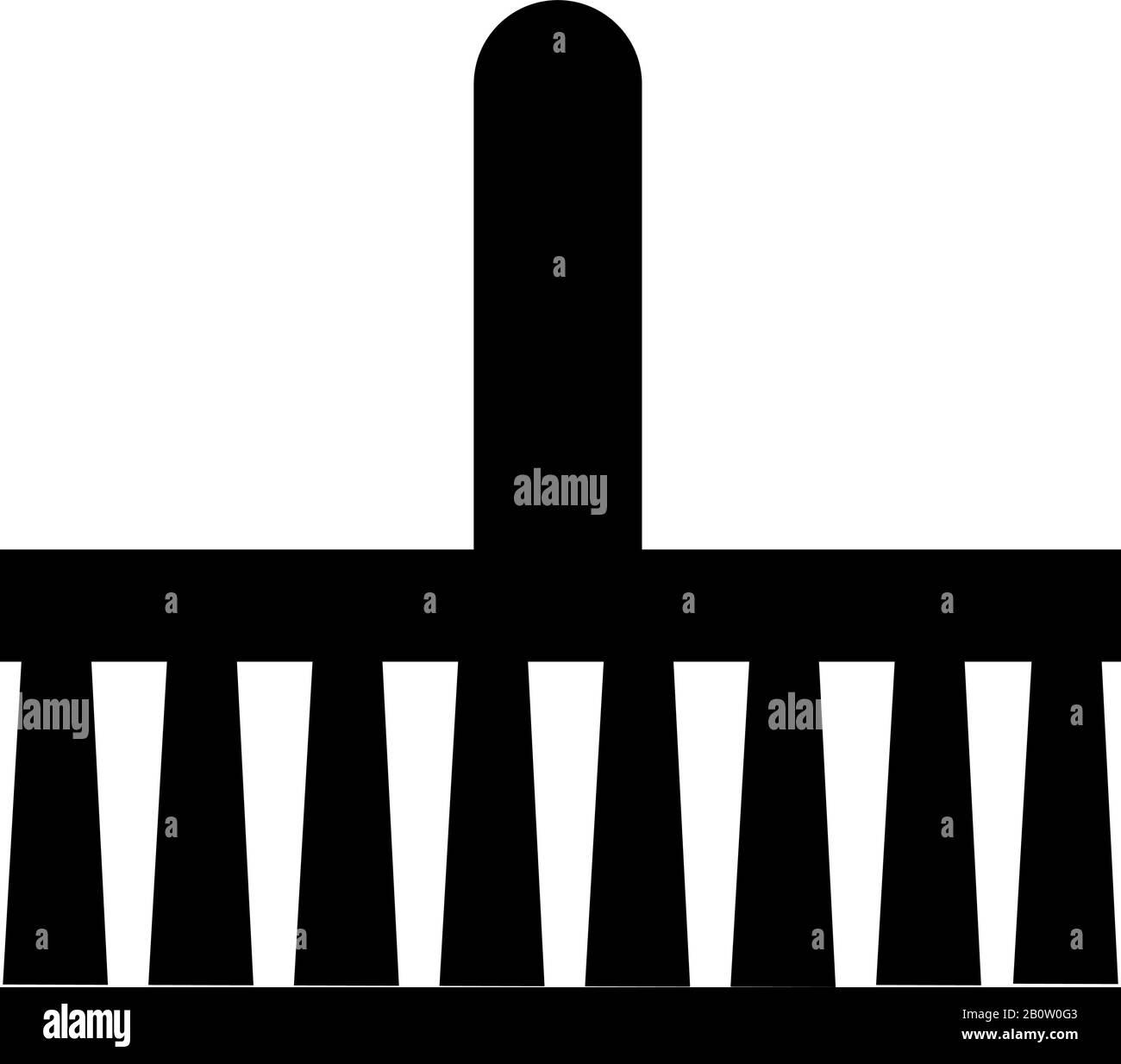Broom Brush symbol icon black color vector illustration flat style ...