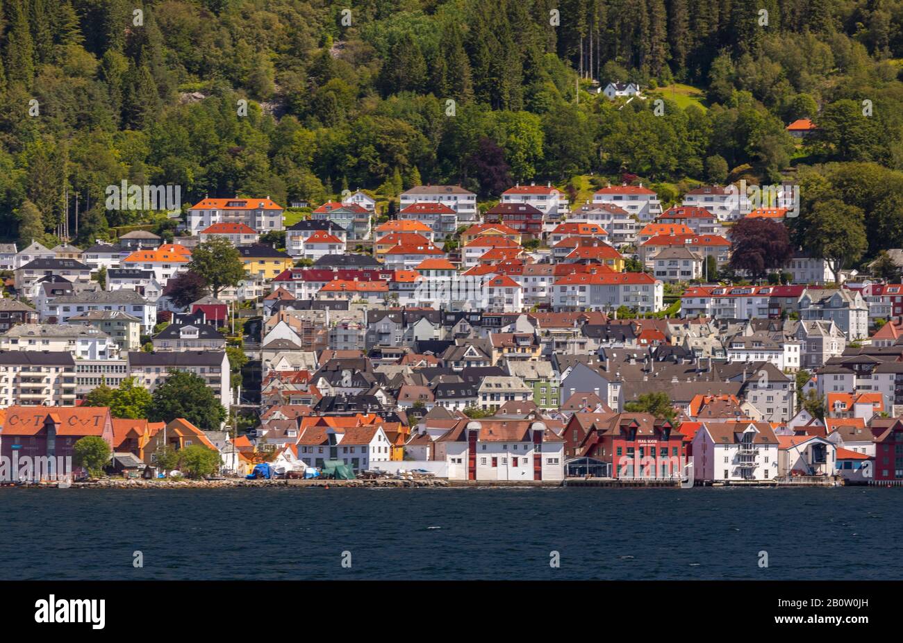 BERGEN, NORWAY - Sandviken neighborhood waterfront, north of Vagen ...