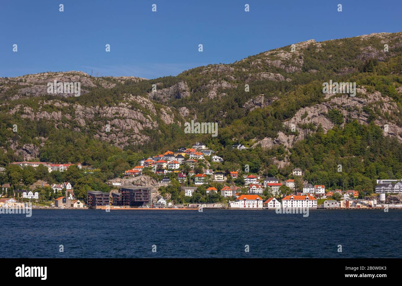 BERGEN, NORWAY - Sandviken neighborhood waterfront, north of Vagen ...