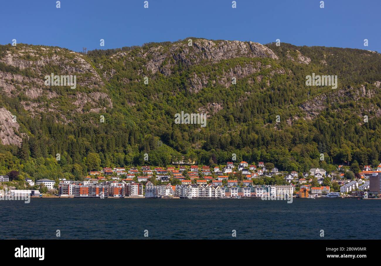BERGEN, NORWAY - Sandviken neighborhood waterfront, north of Vagen ...