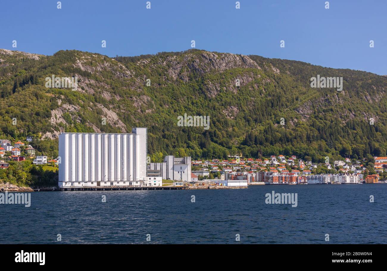 BERGEN, NORWAY - Sandviken neighborhood waterfront, north of Vagen ...