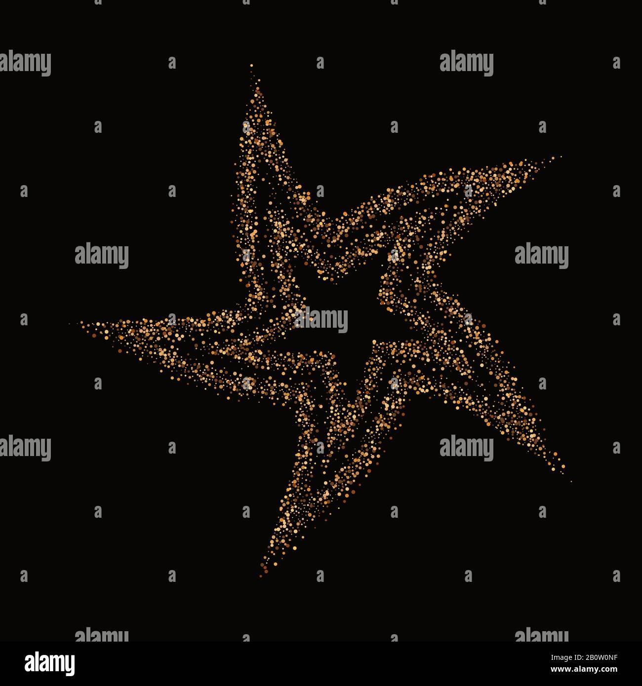 Golden star vector banner . Gold glitter star. Gold template star for ...