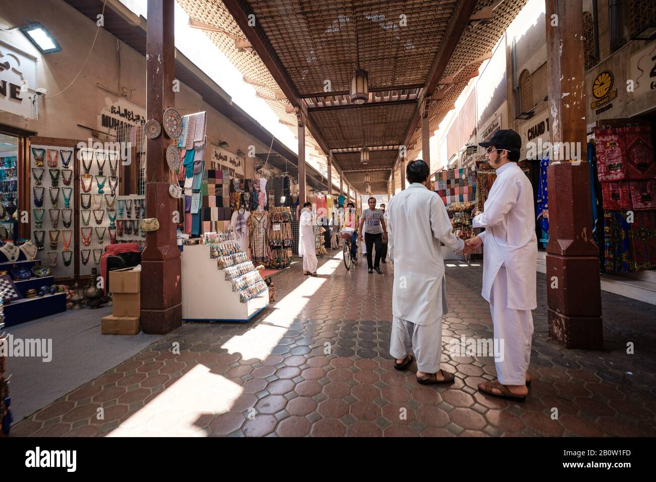Dubai, United Arab Emirates - March 6, 2017: Shops and vendors in the ...