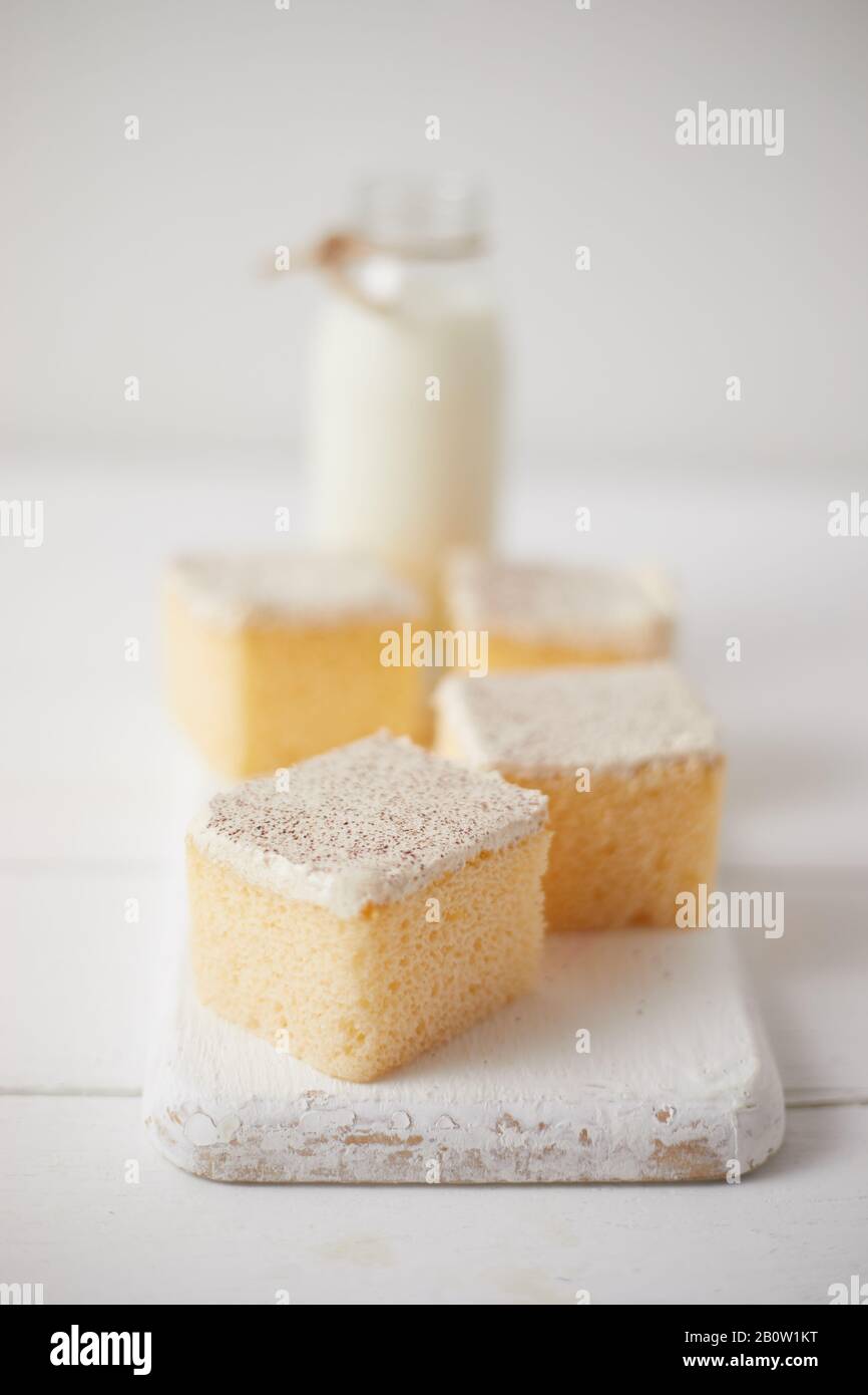 Closeup Milk cake delicious on the table Stock Photo - Alamy