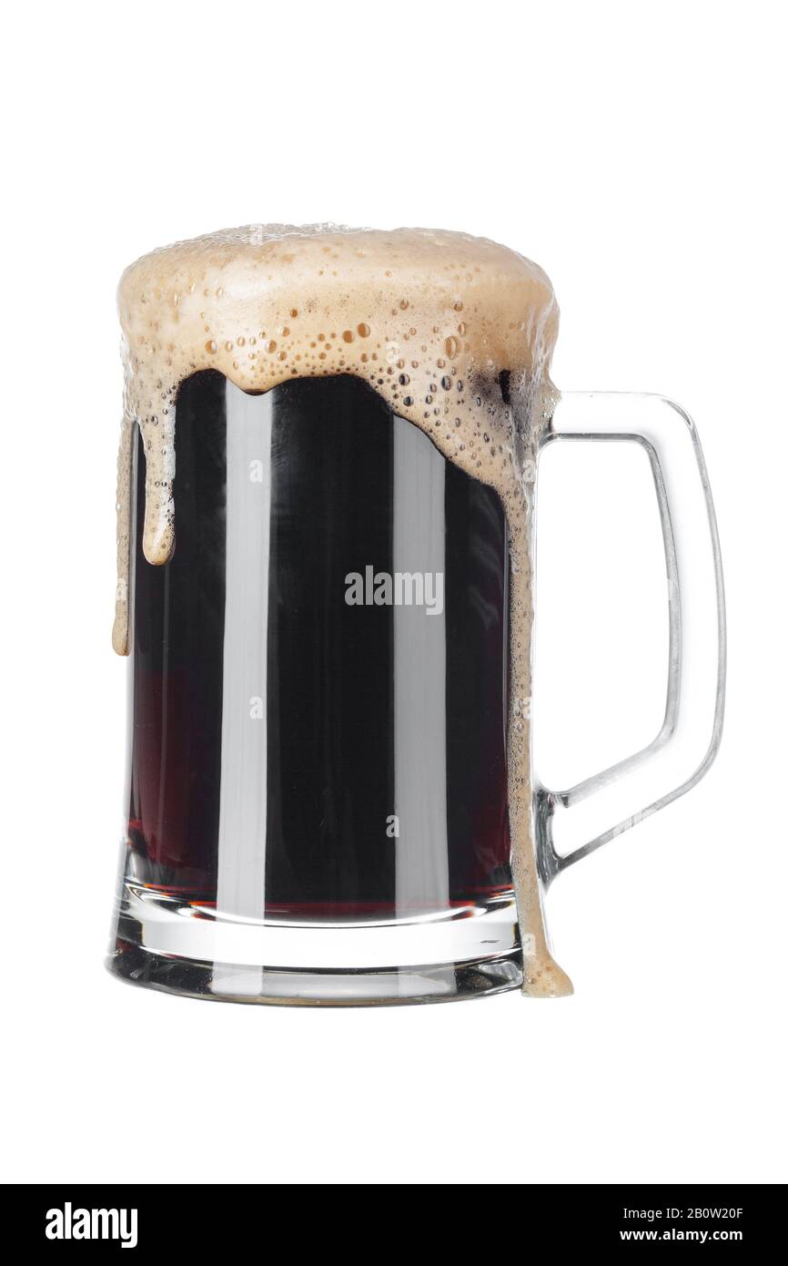 Single glass of beer close up isolated on white background Stock Photo ...