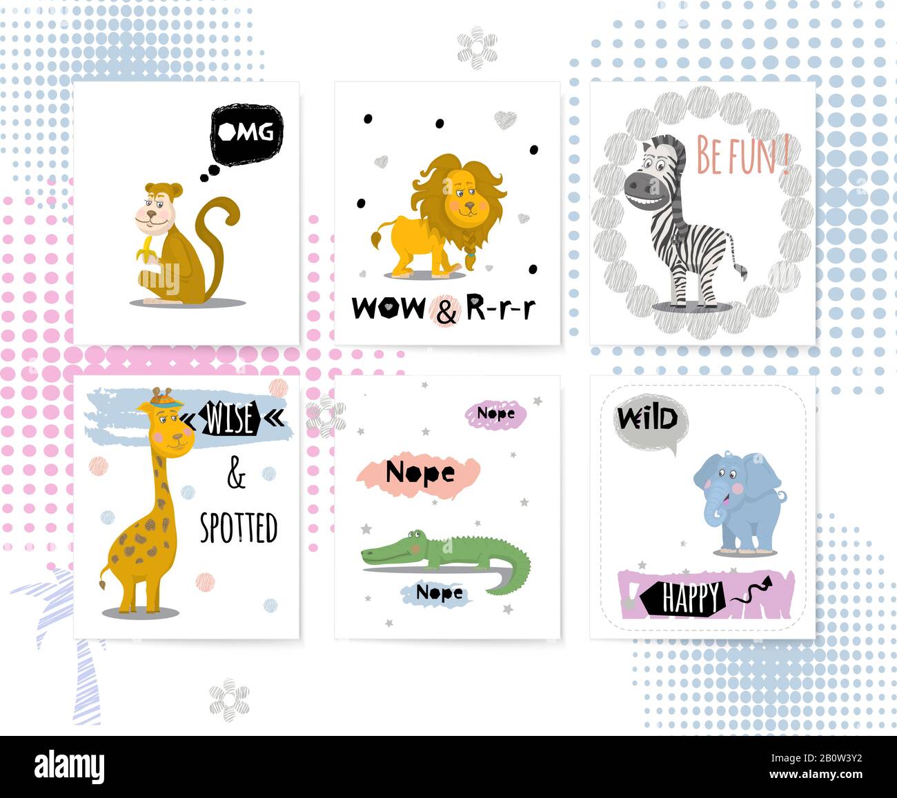 Vector cards with african animals and quotes Stock Vector Image & Art ...