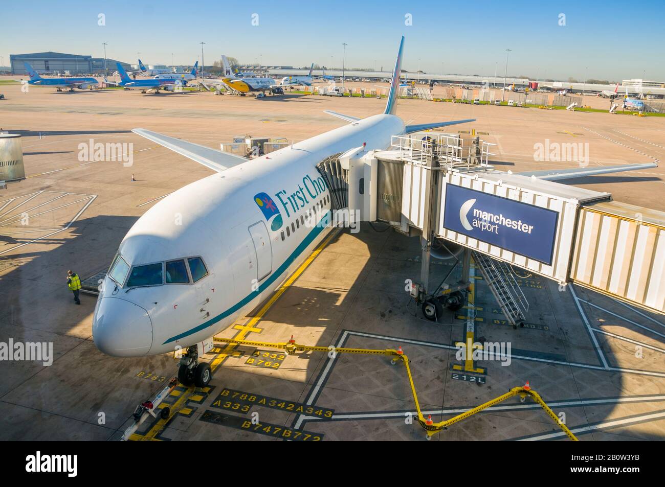 first choice plane,manchester airport,manchester,england,uk Stock Photo ...