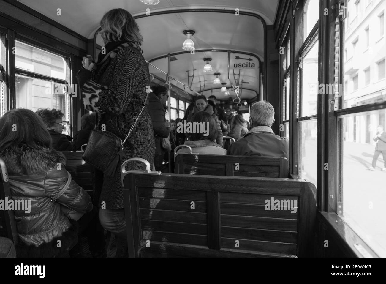 Old tram in Milan Stock Photo - Alamy