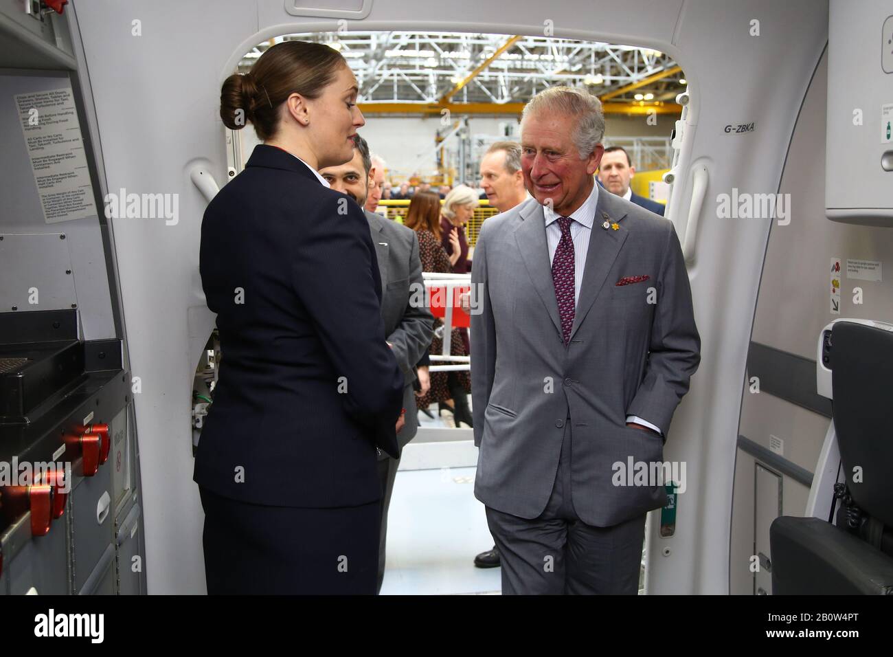 The Prince of Wales is welcomed on board a Boeing 787-9 Dreamliner by ...