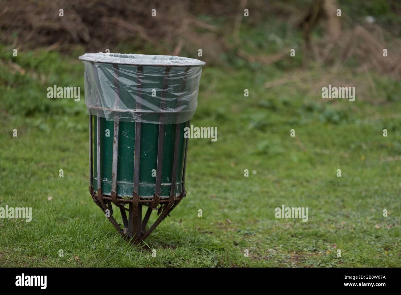 rural bin in park for waste Stock Photo - Alamy
