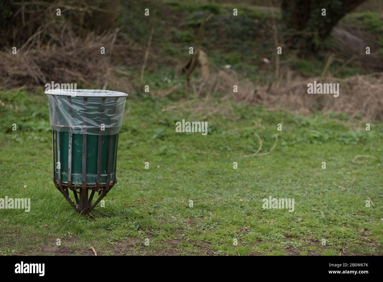 rural bin in park for waste Stock Photo - Alamy