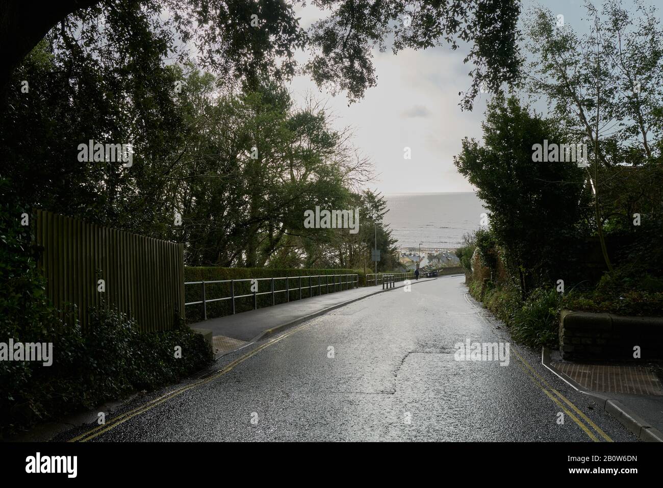 Cobb road, a steep street which leads down to the English Channel ...