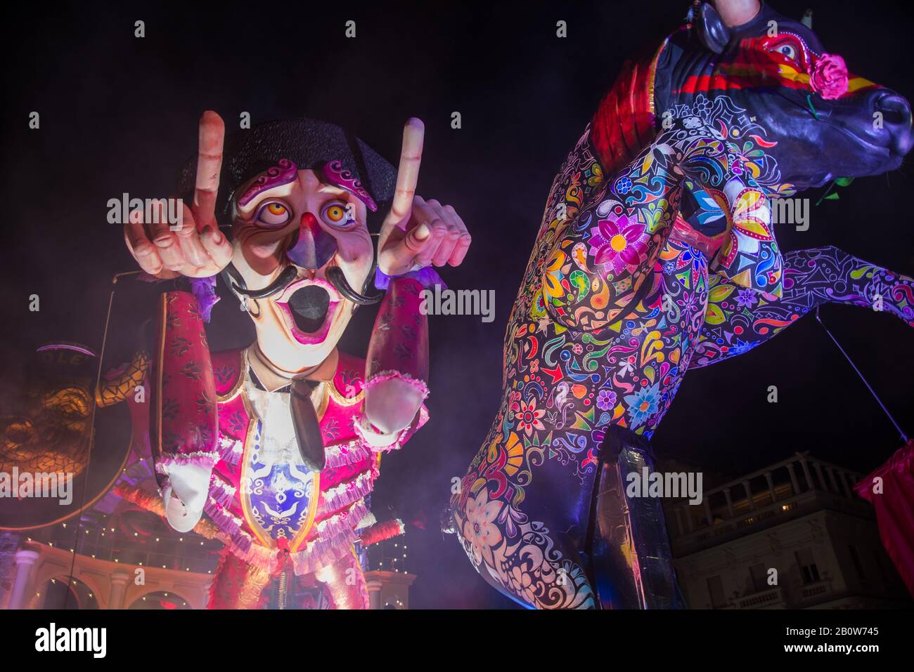 VIAREGGIO,ITALY-FEB.20 2020: giant float parades in the street of ...