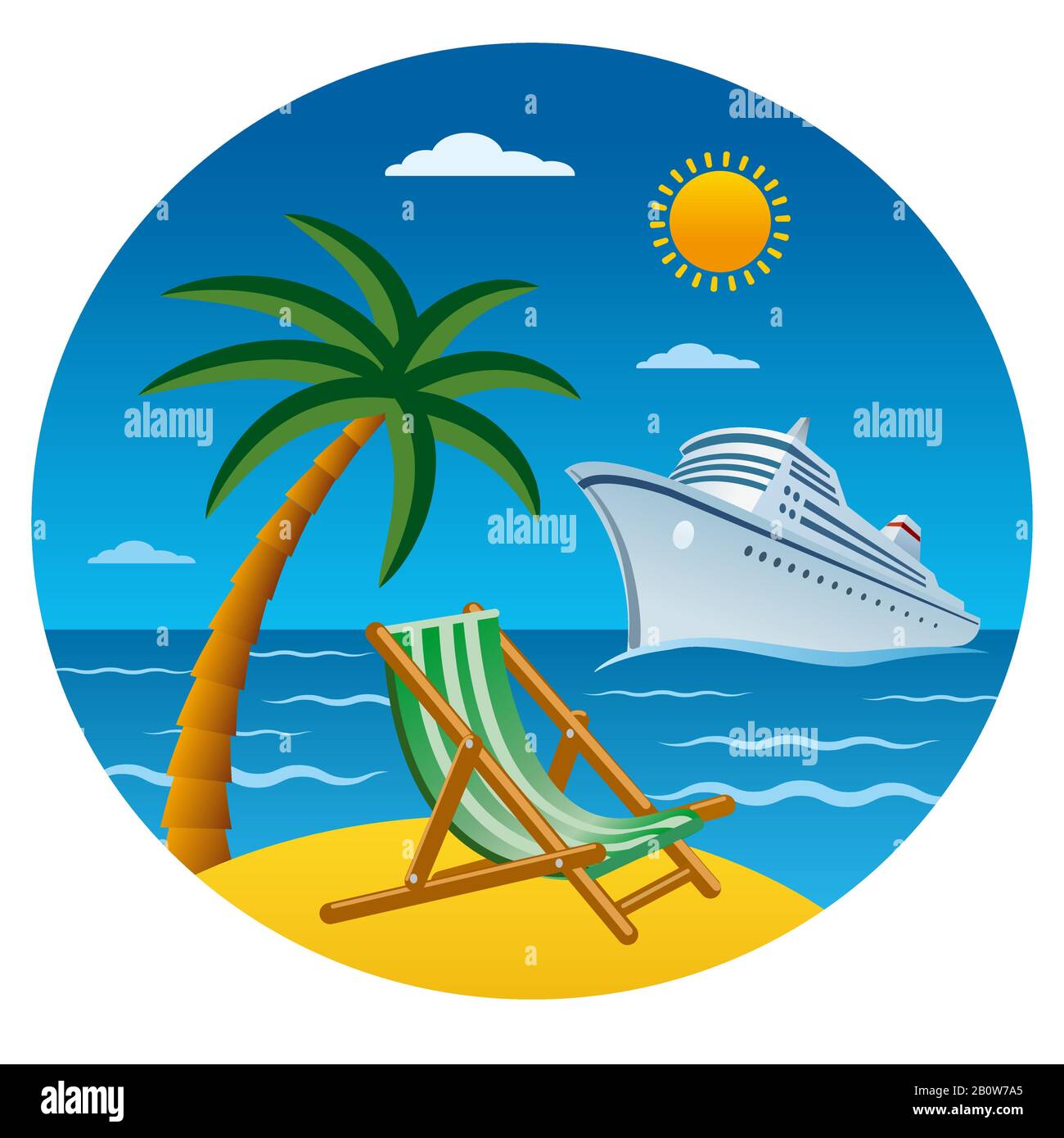 passenger cruise liner near the tropical beach in the ocean Stock ...