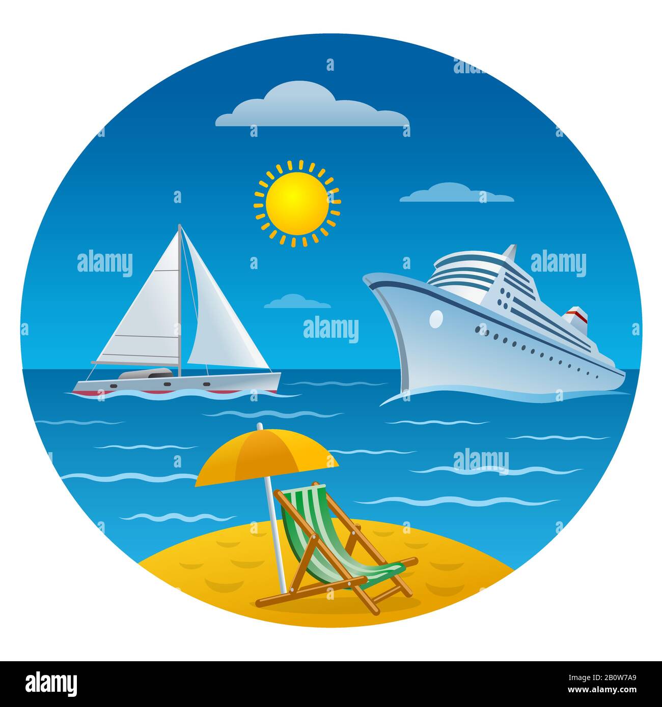 passenger cruise liner near the tropical beach in the ocean Stock ...