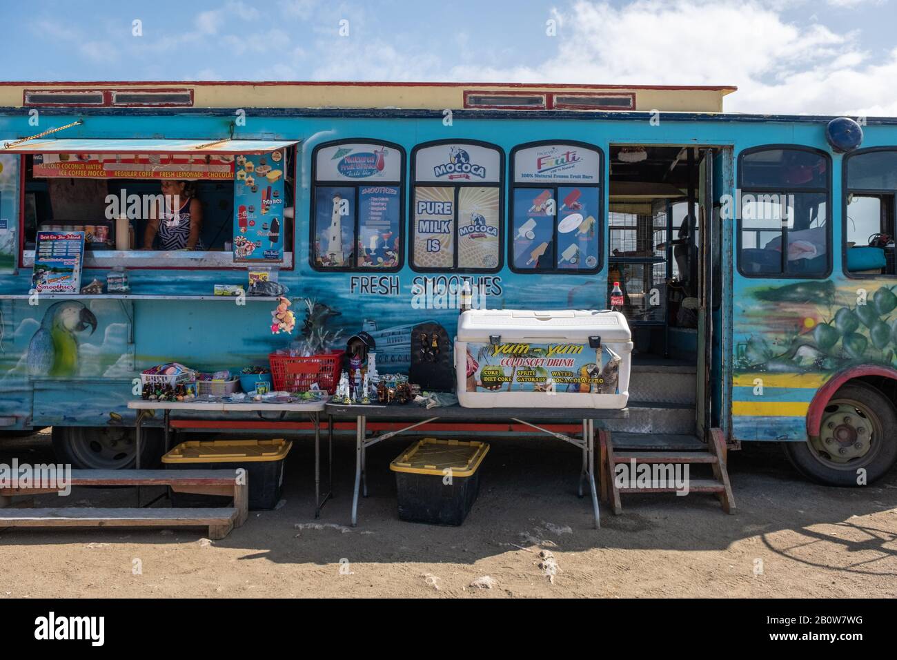 Mobile Refreshments, Cafe, Aruba, Caribbean Stock Photo - Alamy