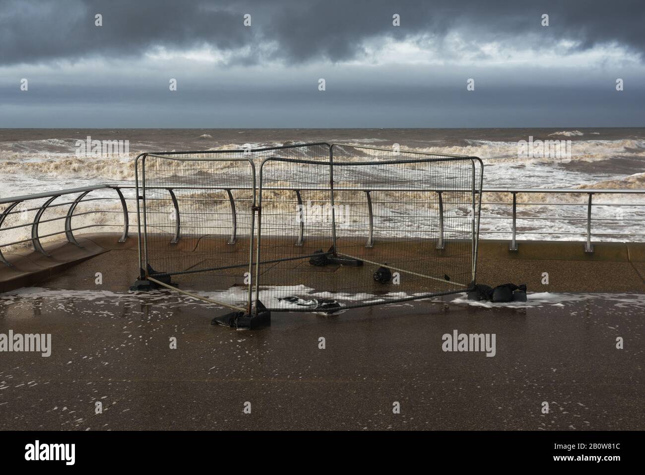 A section of safety fencing protecting the public from danger Stock ...