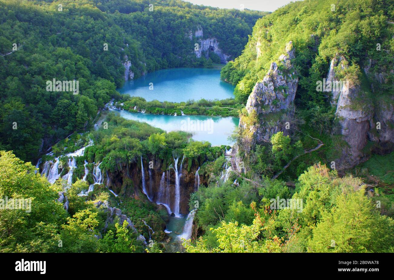 View of plitvice lakes and waterfalls in Croatia Stock Photo - Alamy