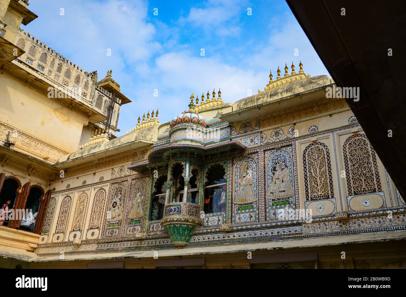 Architectural beauty of City Palace, Udaipur Stock Photo - Alamy