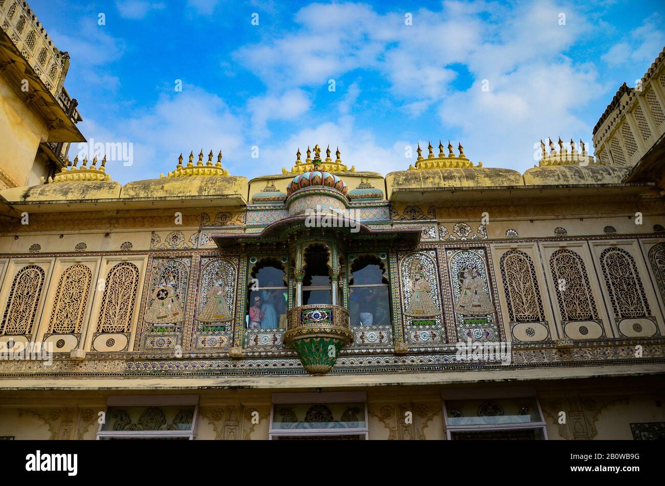 Architectural beauty of City Palace, Udaipur Stock Photo - Alamy