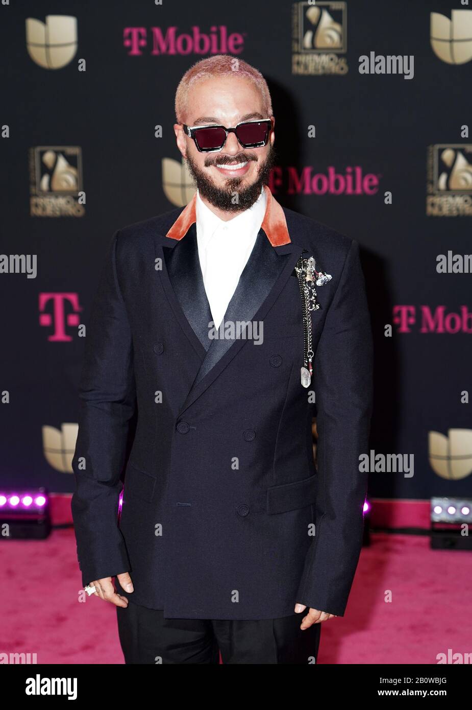MIAMI, FLORIDA - FEBRUARY 20: J Balvin attends Univision's Premio Lo ...