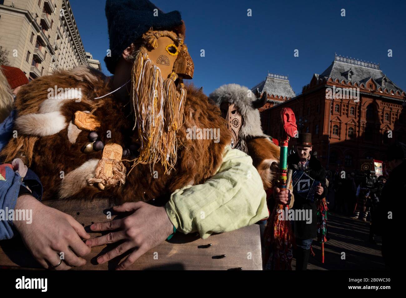 Moscow, Russia. 21st of February, 2020 Russian people in ethnic ...