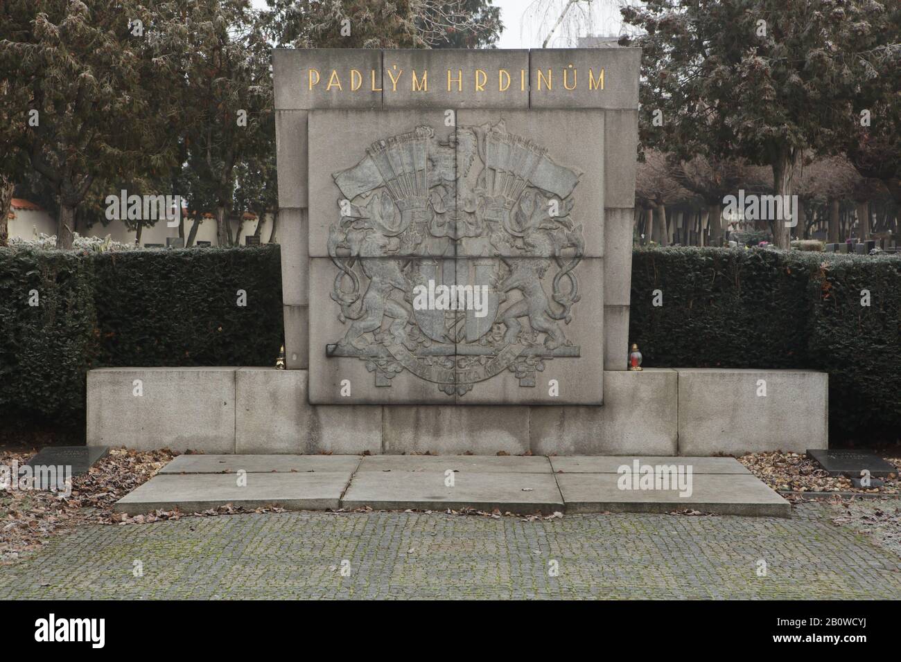 Memorial to the fallen during the Prague Uprising in May 1945 at Olšany ...