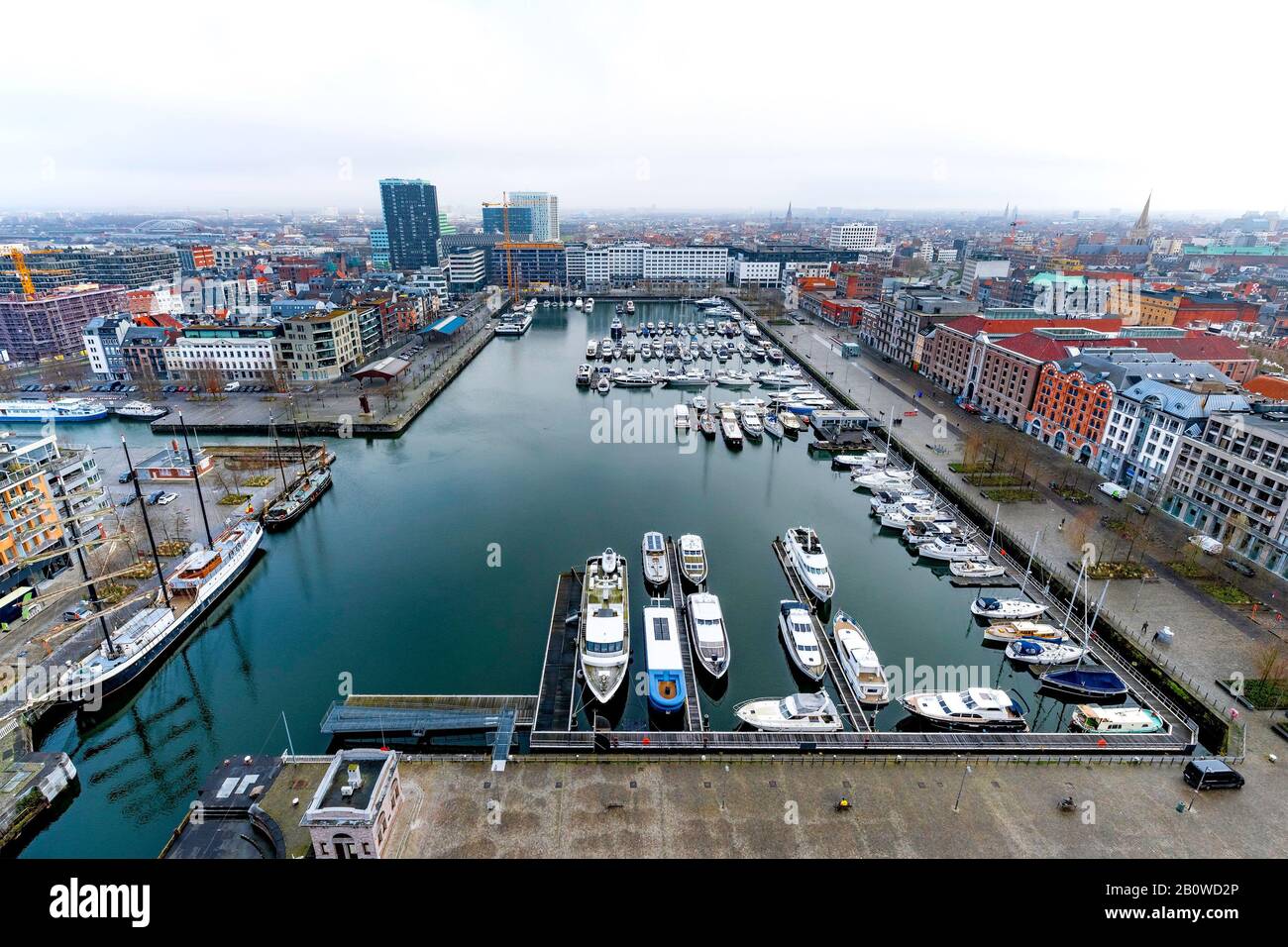 Cityscape of Antwerp (Belgium), Facades and Port Stock Photo - Alamy