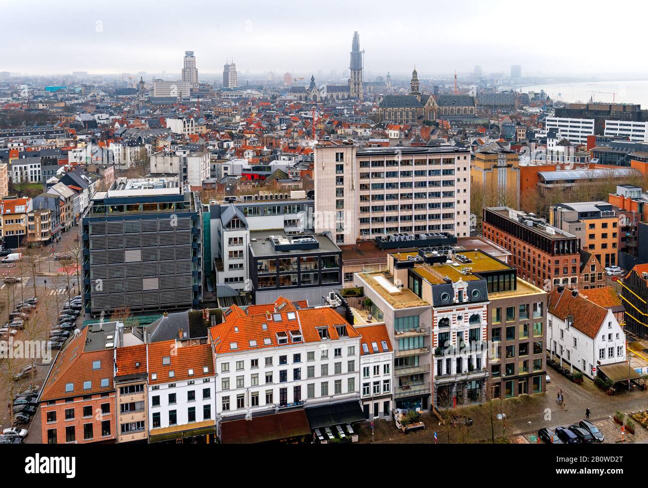 Cityscape of Antwerp (Belgium), Facades and Skyline Stock Photo - Alamy