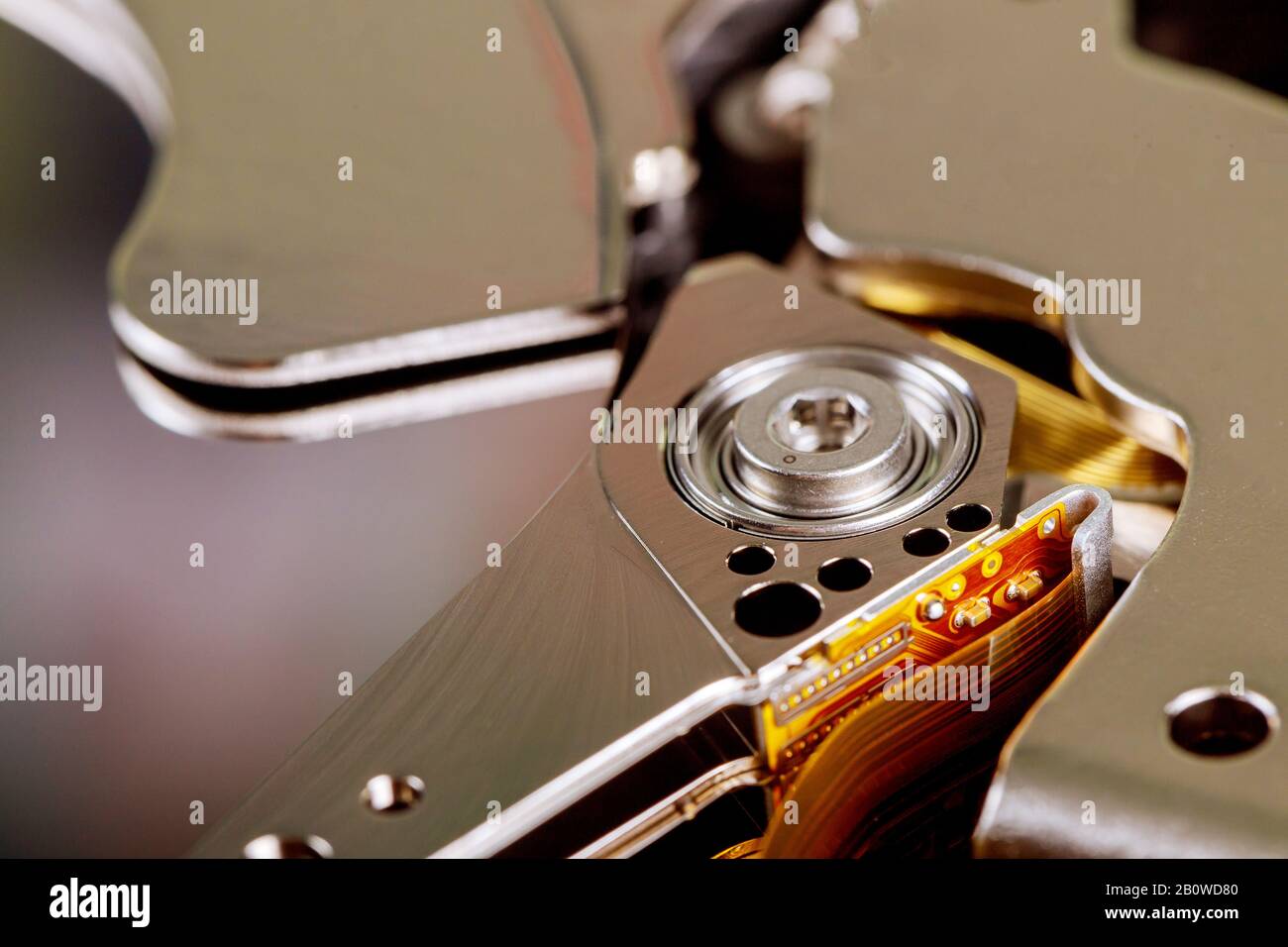 Disassembled a broken hard disk drive to repair support center Stock ...