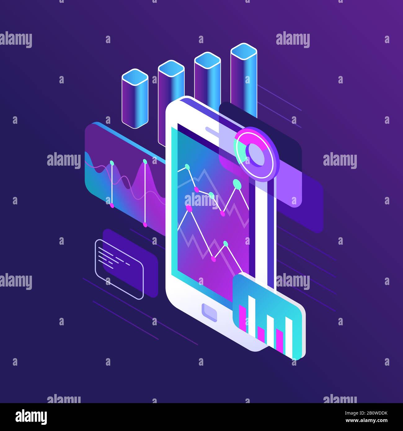Data research infographic, trends graph and business strategy charts on ...