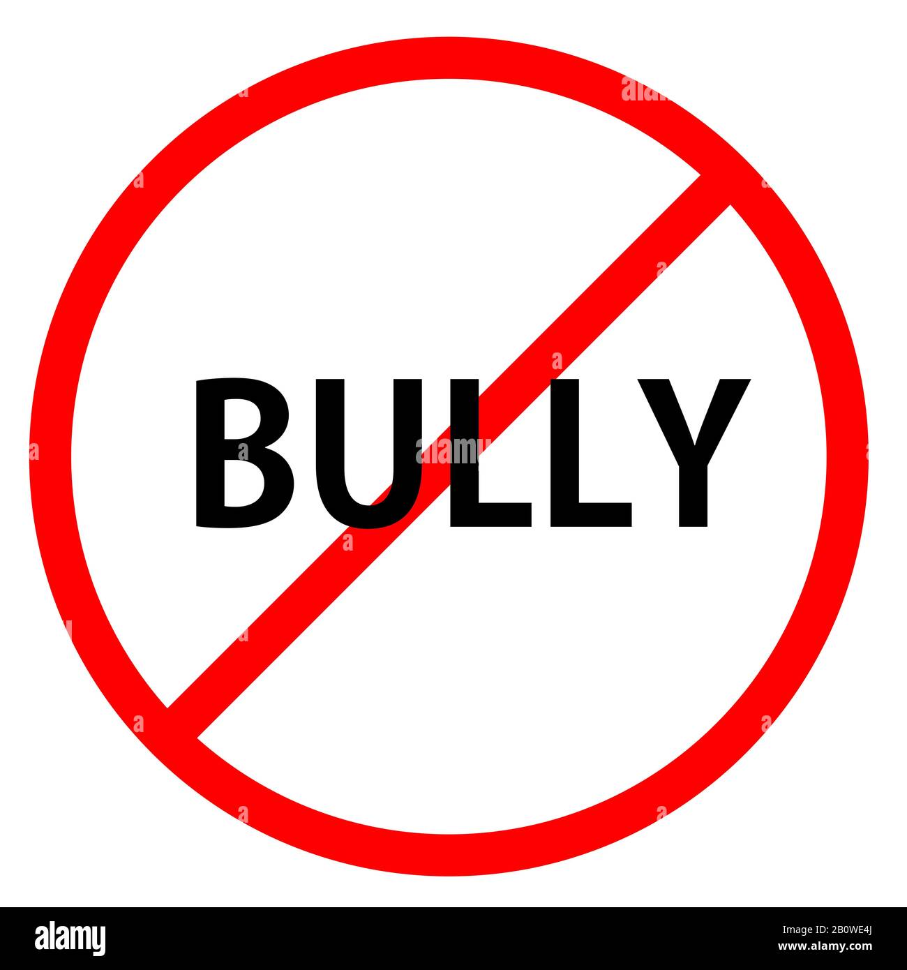 Text bullying is in red circle With red line projected through the ...