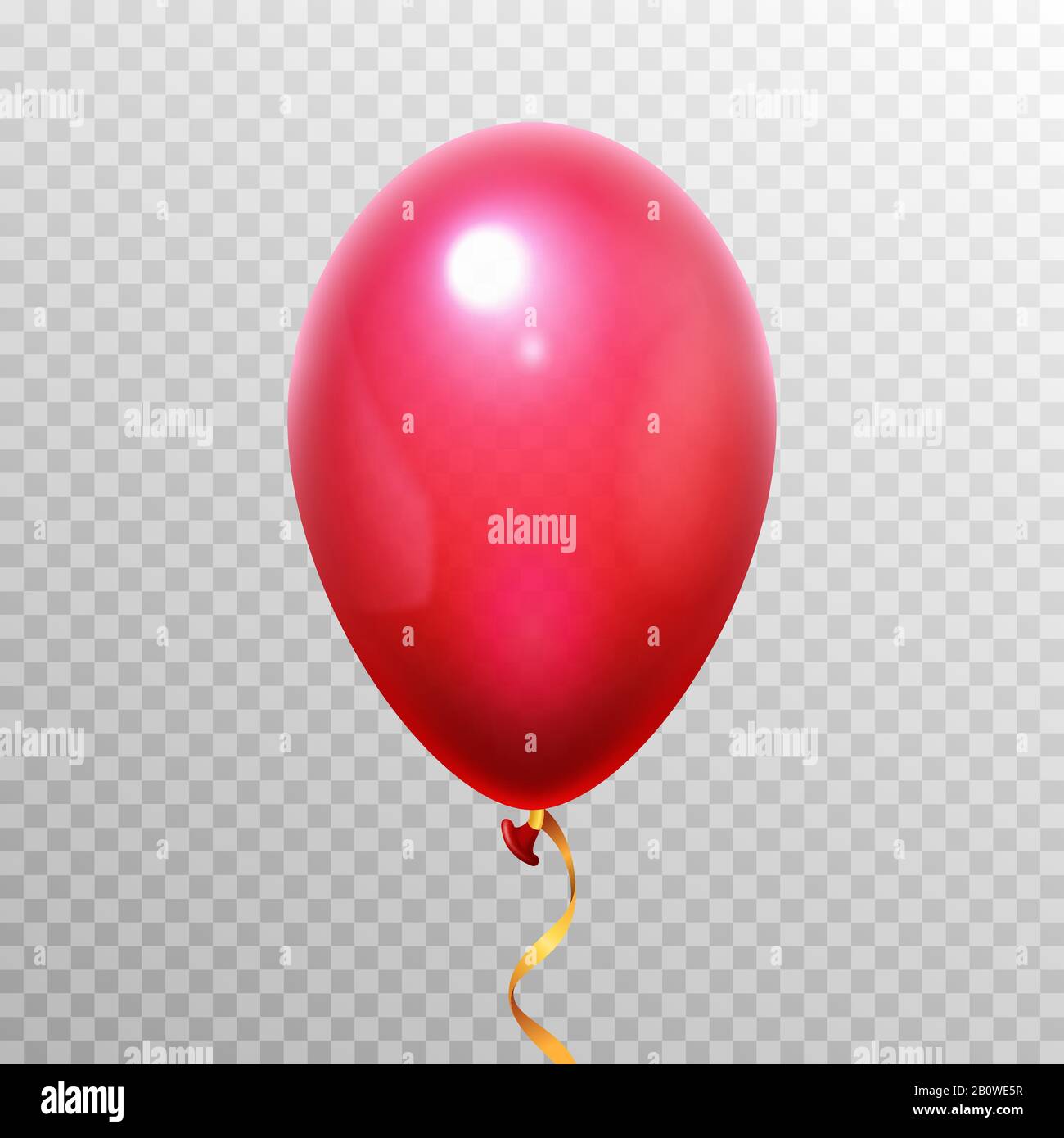 Realistic 3D red balloon. Flying helium air balloons for party design ...