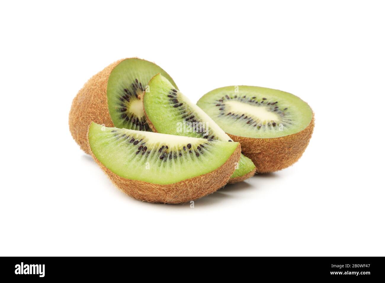Group of ripe kiwi isolated on white background Stock Photo - Alamy